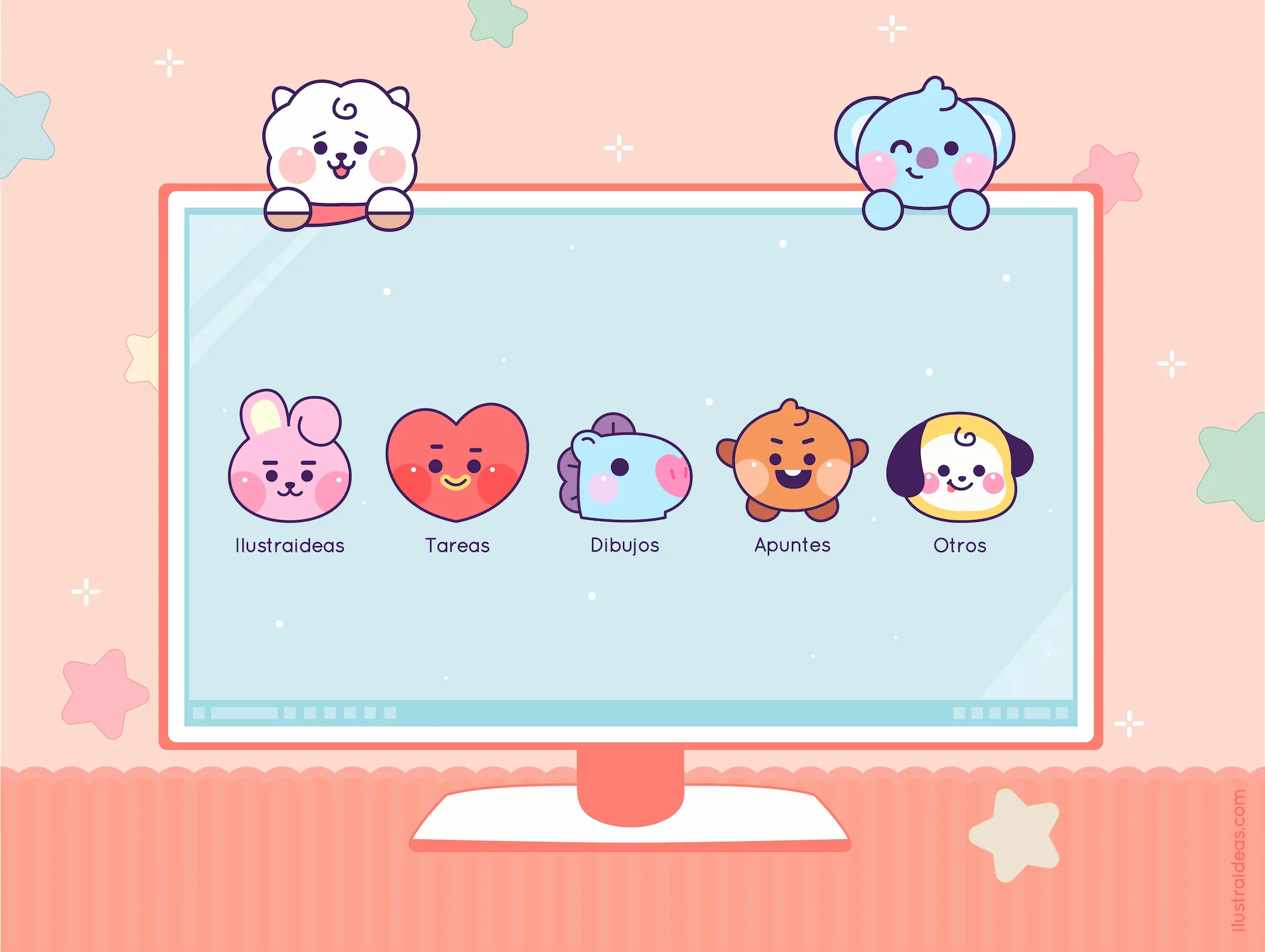 8 iconos para tu escritorio de BT21 gratis - Ilustraideas