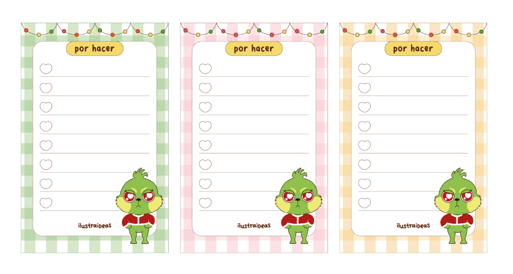 3 Memo pads del Grinch | Ilustraideas