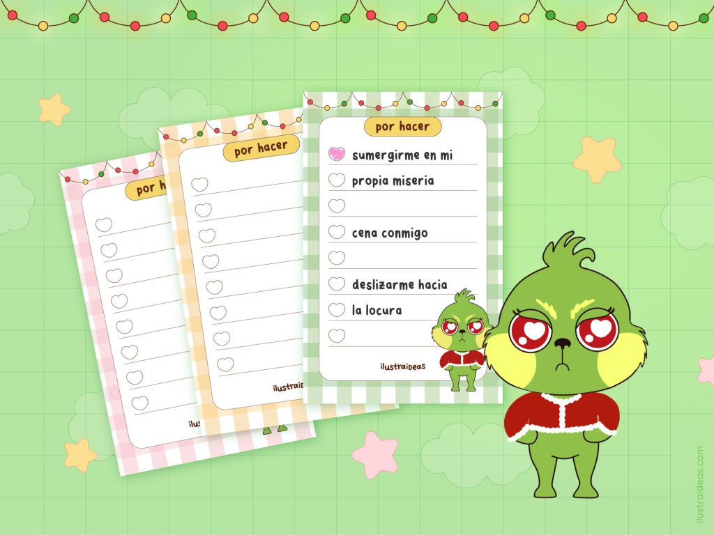3 Memo pads del Grinch | Ilustraideas